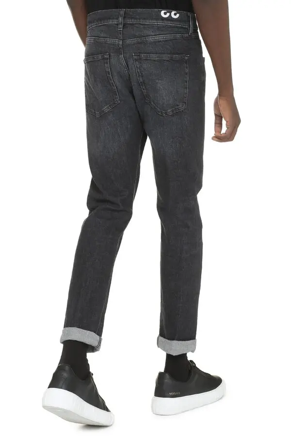 DONDUP Slim Fit Jeans With Belt Loops - Black