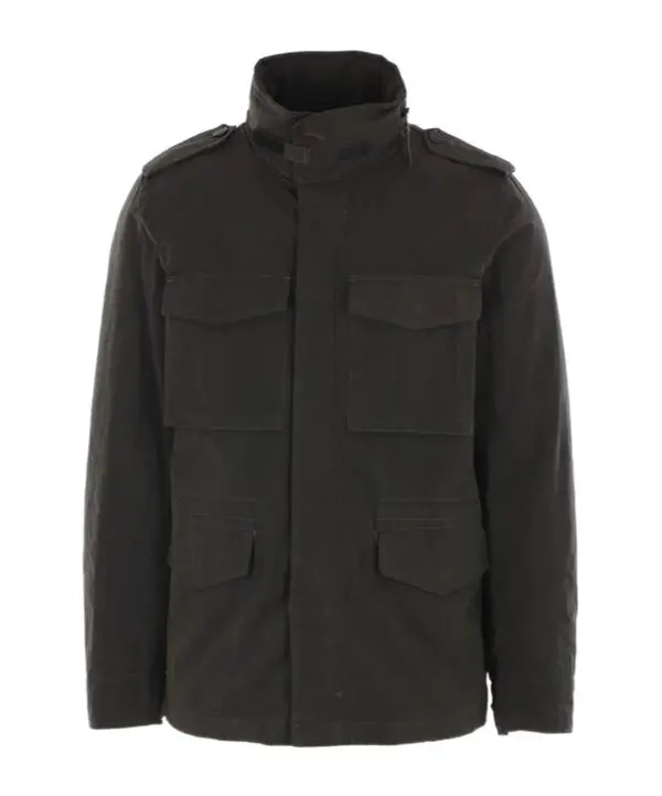 Aspesi Canvas High-neck Jacket With Detachable Hood - Black