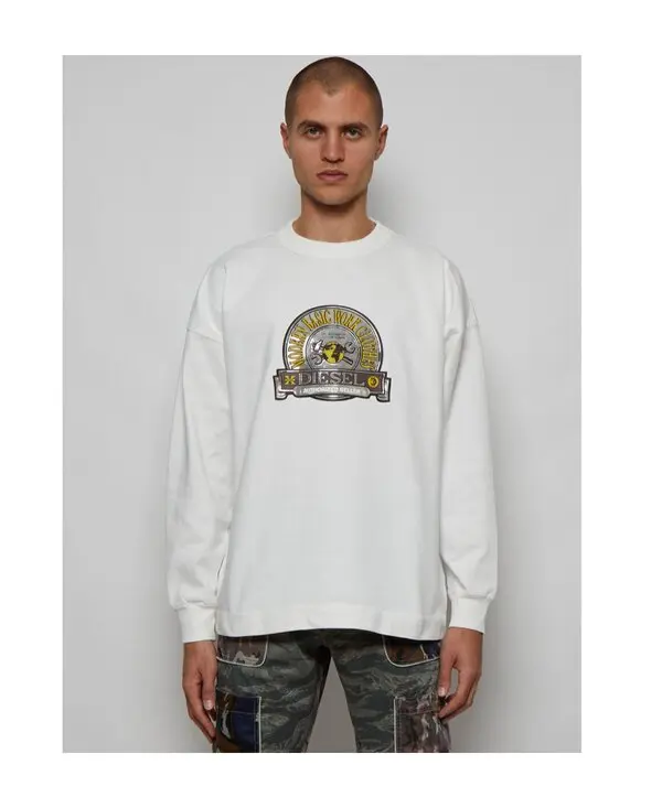 DIESEL® Logo Patch Crewneck Sweatshirt