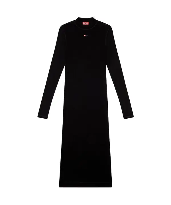 DIESEL® Mock Neck Midi Dress With Embroidered Logo