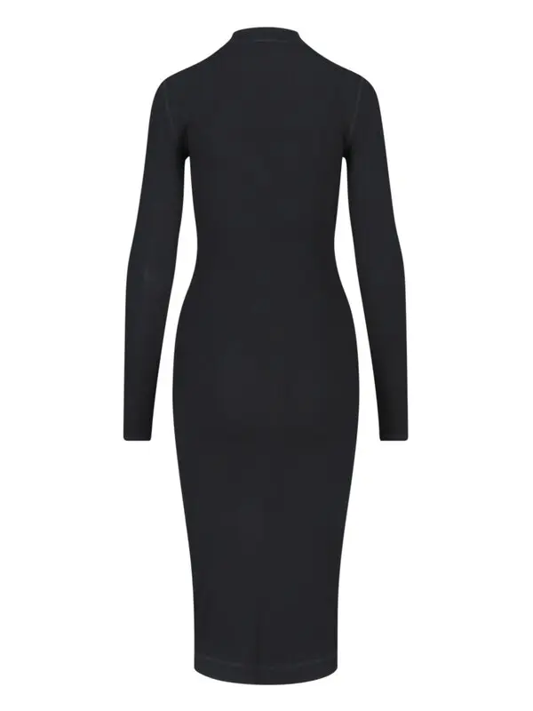 DIESEL® Mock Neck Midi Dress With Embroidered Logo