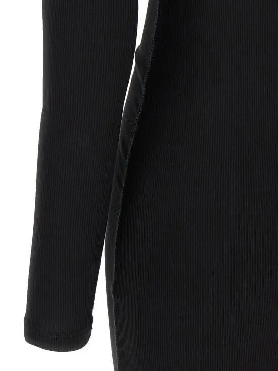 DIESEL® Mock Neck Midi Dress With Embroidered Logo