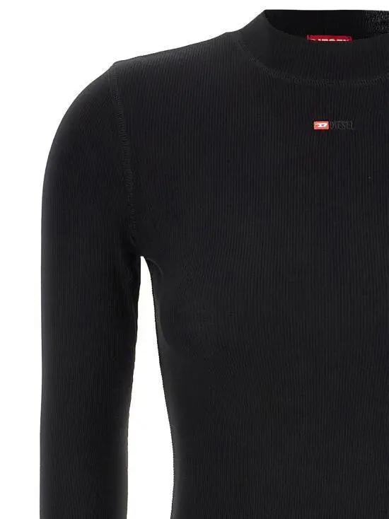DIESEL® Mock Neck Midi Dress With Embroidered Logo