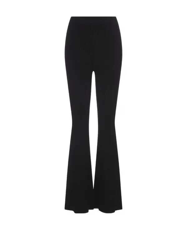 Stella McCartney Ribbed Knit Flared Leggings - Black