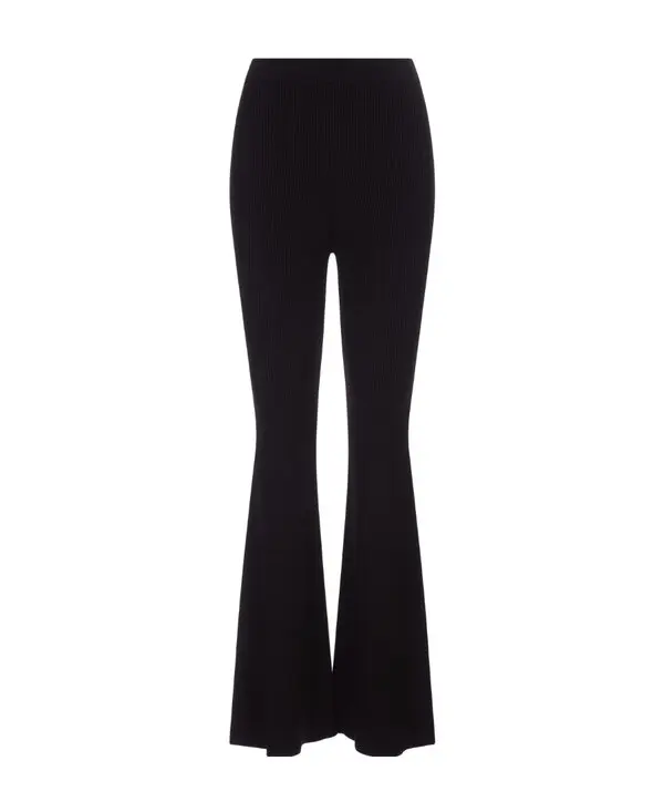 Stella McCartney Ribbed Knit Flared Leggings - Black