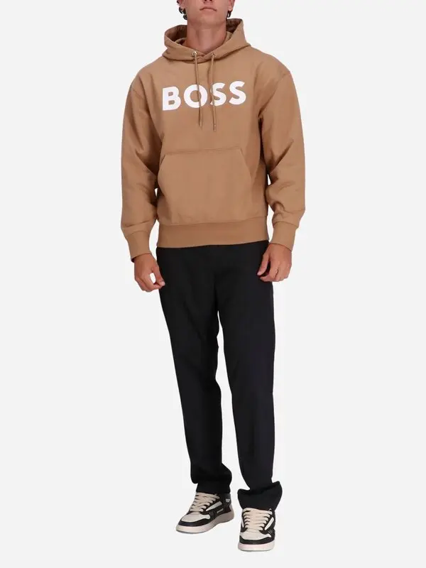 Hugo Boss Logo Print Drawstring Hoodie