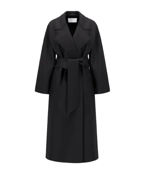 Harris Wharf London Belted Clutch Coat - Black