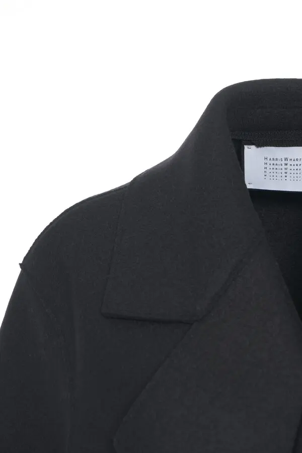 Harris Wharf London Belted Clutch Coat - Black