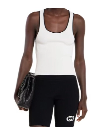 Gucci Interlocking G Ribbed Tank Top - Ivory