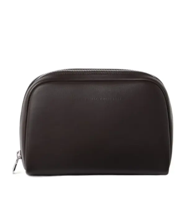 Brunello Cucinelli Zippered Wash Bag - Dark Brown