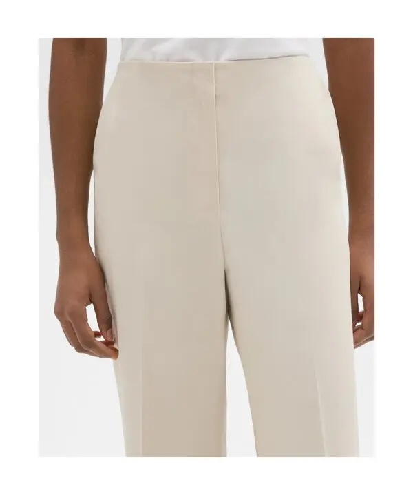 Theory High-waist Wide Leg Cropped Cuff Pants