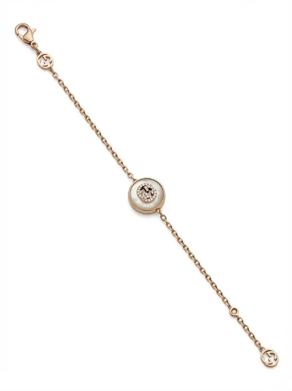 Gucci Interlocking Diamond Bracelet In 18k Rose Gold - Yellow