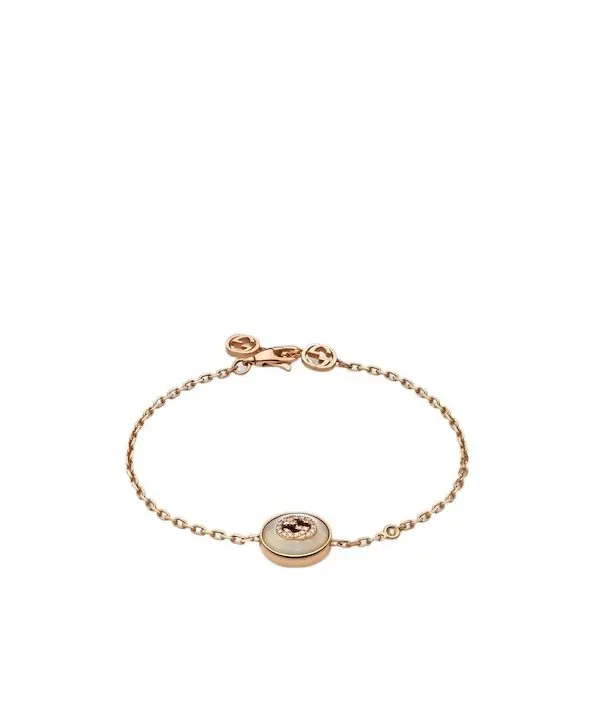 Gucci Interlocking Diamond Bracelet In 18k Rose Gold - Yellow