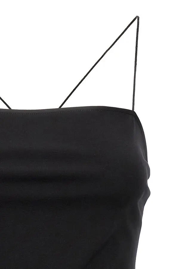 Attico Fujiko Mini Dress With Feather Trim
