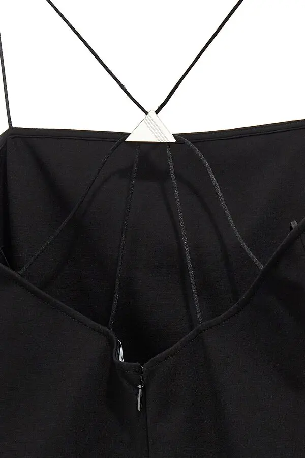 Attico Fujiko Mini Dress With Feather Trim