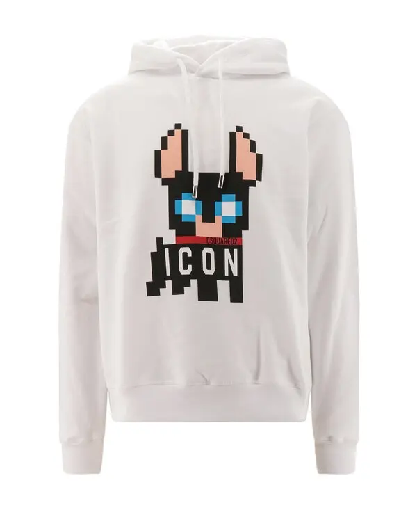 Dsquared2 Long Sleeve Graphic Hoodie - White