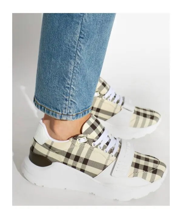 Burberry Checked Lace-up Sneakers