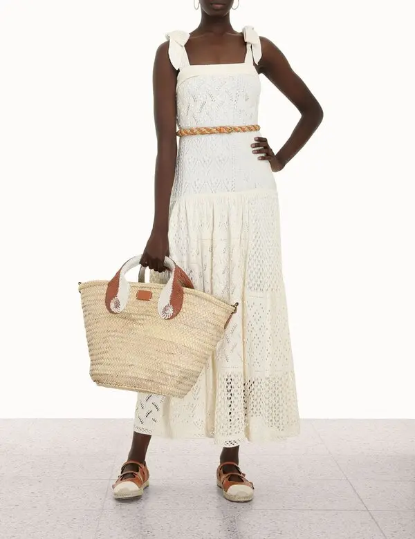 Zimmermann Tie-shoulder Crochet Maxi Dress