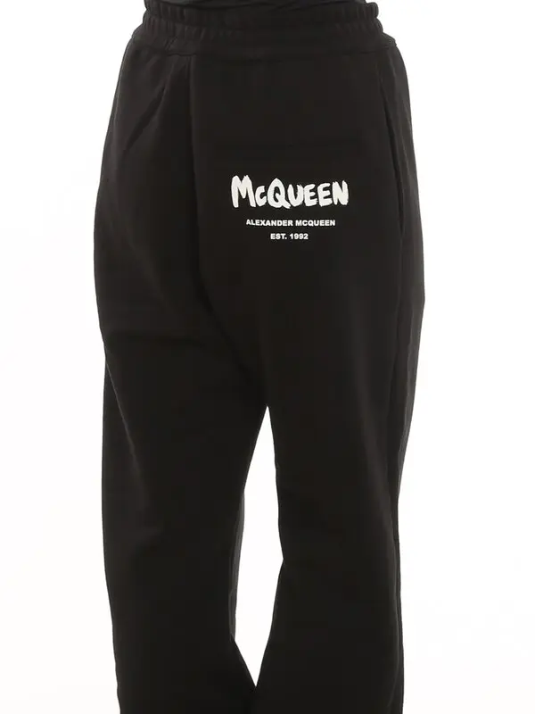 Alexander McQueen Logo Printed Jersey Joggers - Black