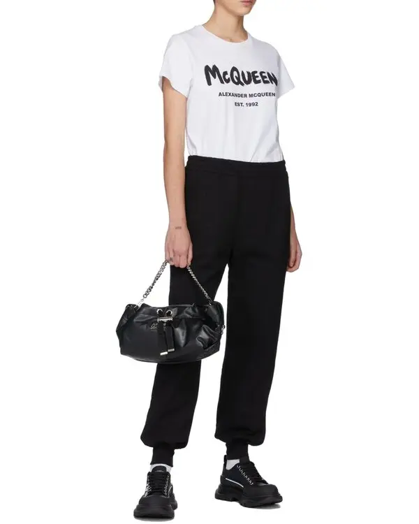 Alexander McQueen Logo Printed Jersey Joggers - Black