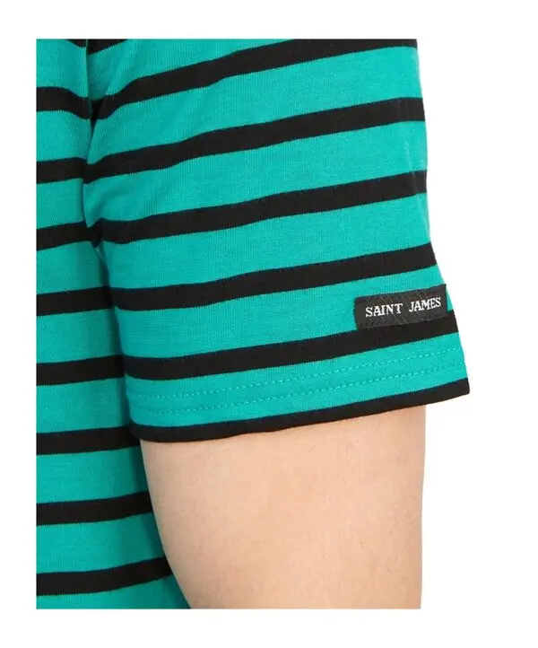 Saint James Striped Graphic T-shirt - Green