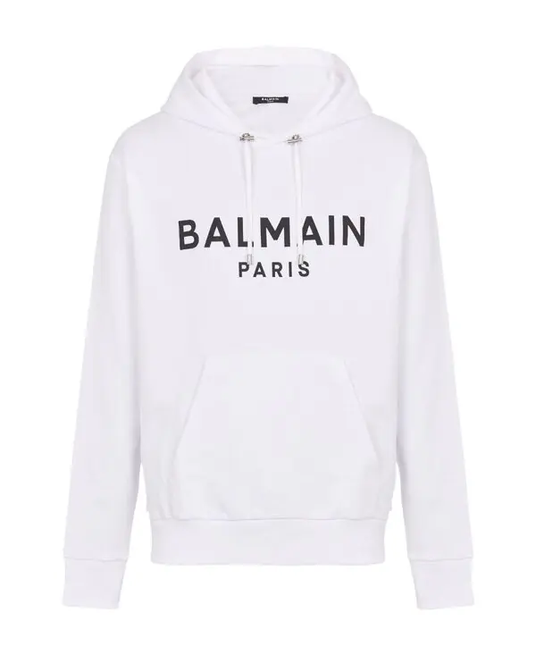 Balmain Paris Hooded Sweatshirt - White