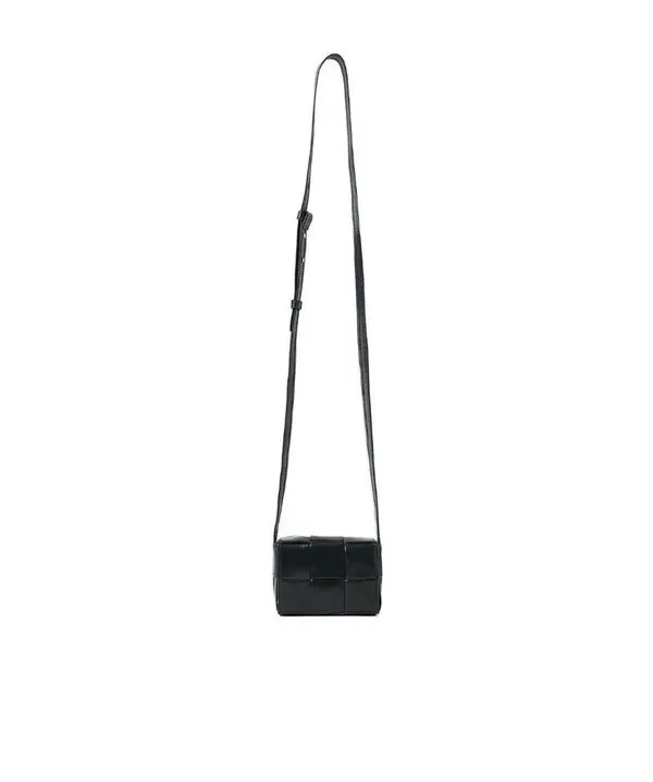 Bottega Veneta Mini Cassette Knitted Shoulder Bag - Inkbottle Color