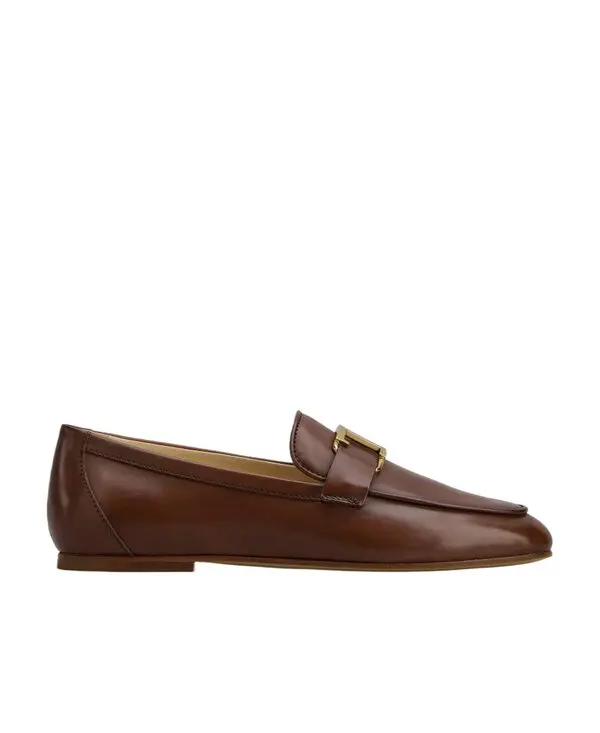 TOD'S T-logo Almond-toe Loafers - Brown
