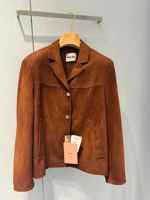 Miu Miu Long-sleeved Button-up Jacket - Brown