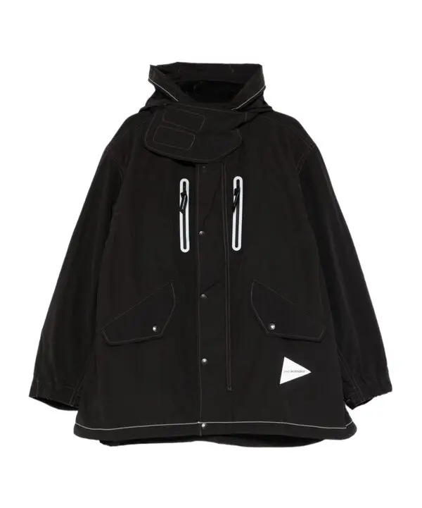 AND WANDER Hooded Casual Jacket With Reflective Stitching