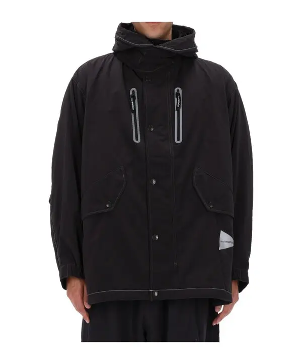 AND WANDER Hooded Casual Jacket With Reflective Stitching