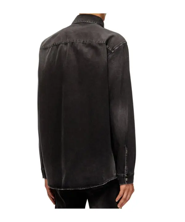 DIESEL® D-simply Long-sleeve Denim Shirt - Black