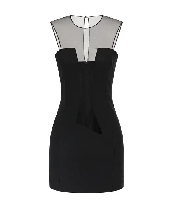 NENSI DOJAKA Sheer Insert Mini Dress