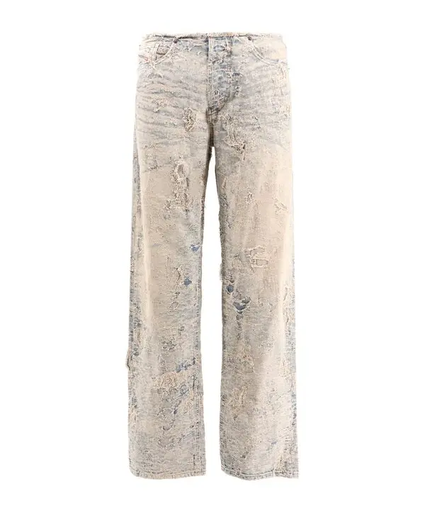DIESEL® Distressed Logo Patch Jeans - Blue