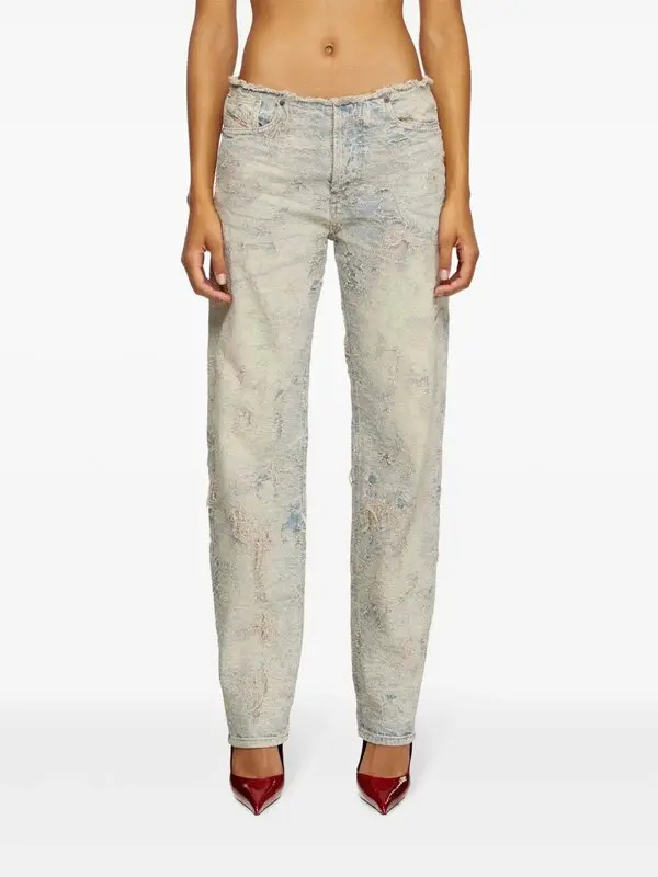 DIESEL® Distressed Logo Patch Jeans