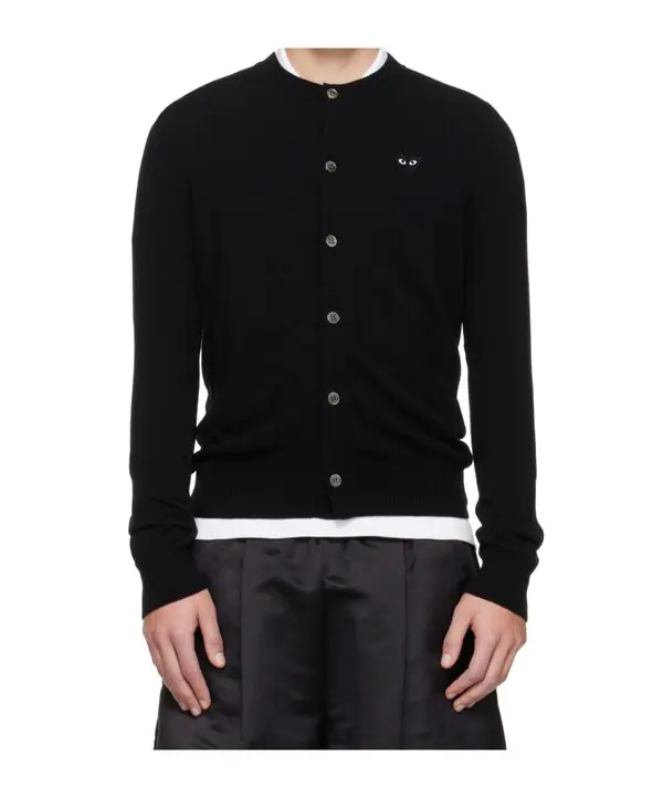 Play Comme Des Garcon Cardigan With Embellished Logo Patch