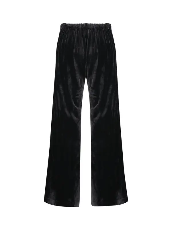 Fendi Wide-leg Velvet Drawstring Pants