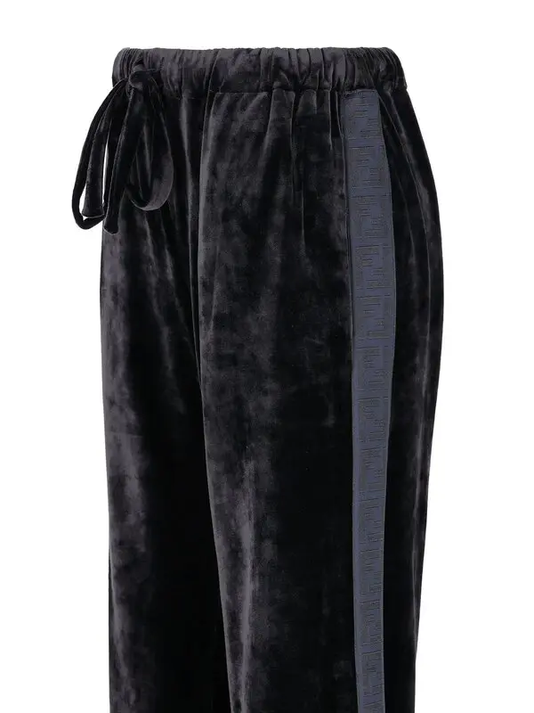 Fendi Wide-leg Velvet Drawstring Pants