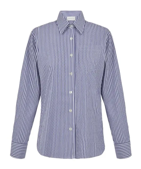 P.a.r.o.s.h Striped Shirt With Classic Collar - Blue