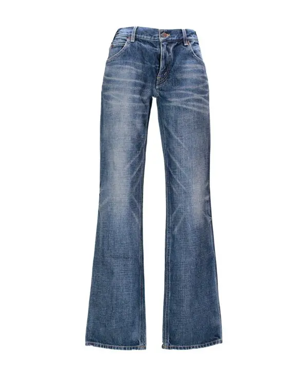 Celine Pearl Jeans In Dark Union Wash Denim - Blue
