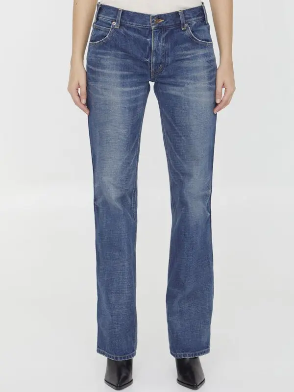 Celine Pearl Jeans In Dark Union Wash Denim