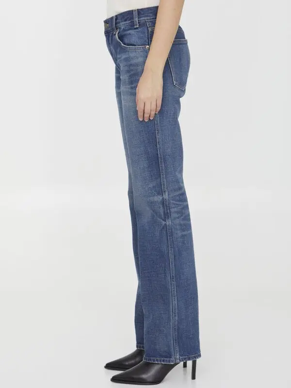 Celine Pearl Jeans In Dark Union Wash Denim