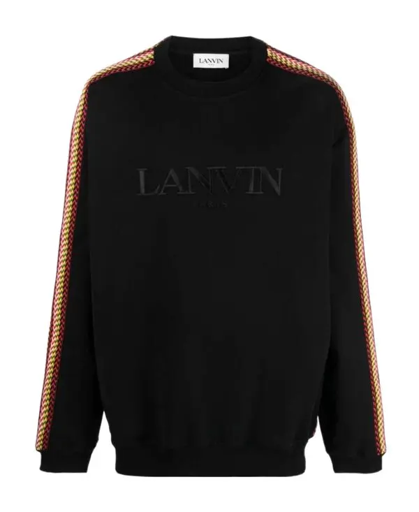 LANVIN Curb Lace Embellished Crewneck Sweatshirt - Black