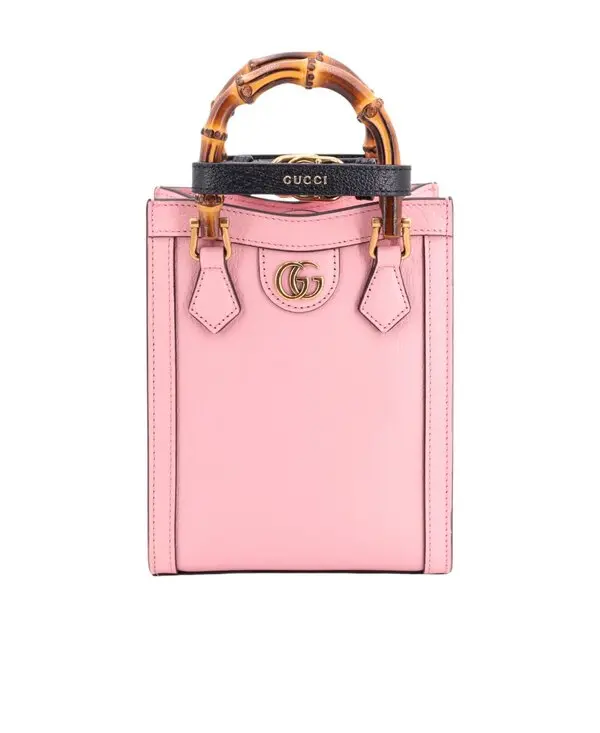 Gucci Diana Bamboo Tote Bag - Pink