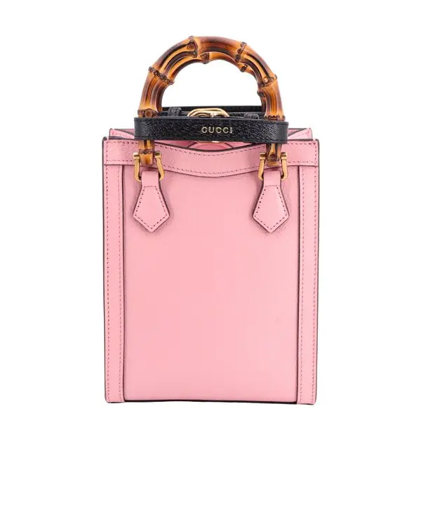 Gucci Diana Bamboo Tote Bag - Pink