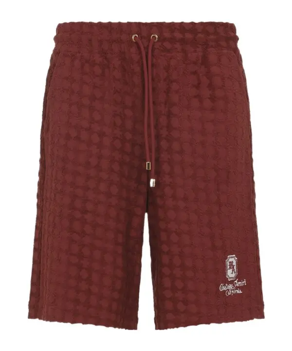 Amiri Logo Embroidered Drawstring Shorts - Terracotta