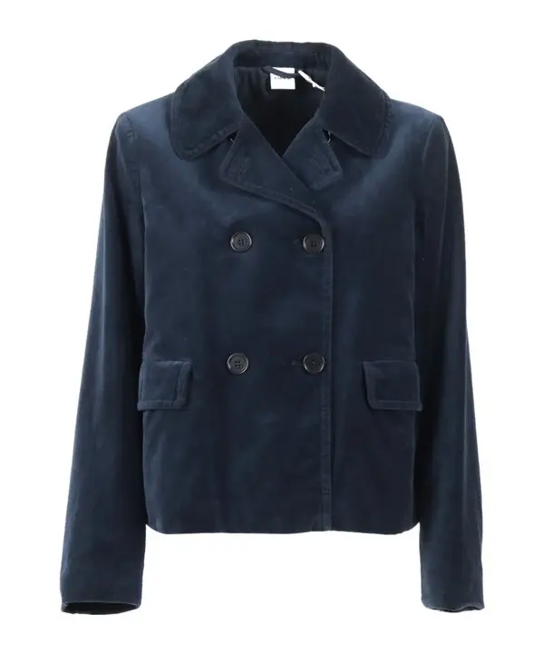 Aspesi Double-breasted Velvet Jacket - Black