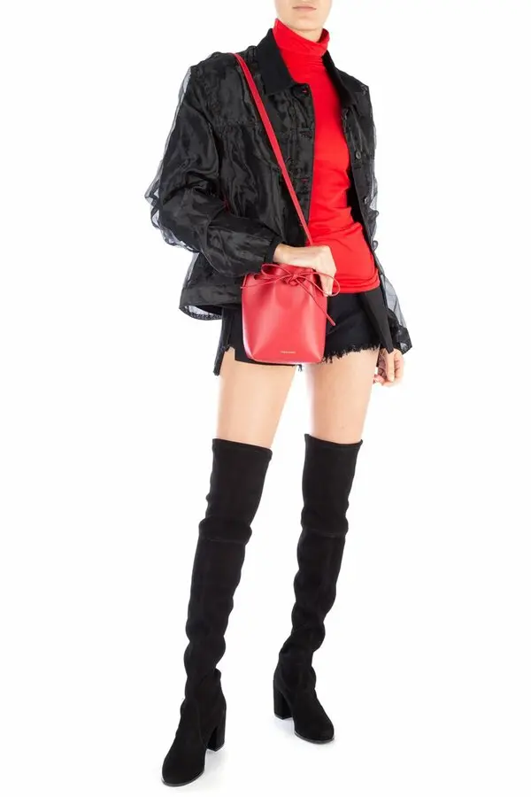 BEN TAVERNITI UNRAVEL PROJECT High-waisted Button-front Denim Shorts With Frayed Hem