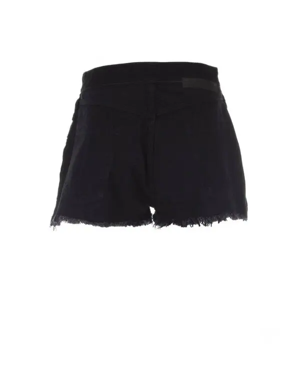 BEN TAVERNITI UNRAVEL PROJECT High-waisted Button-front Denim Shorts With Frayed Hem