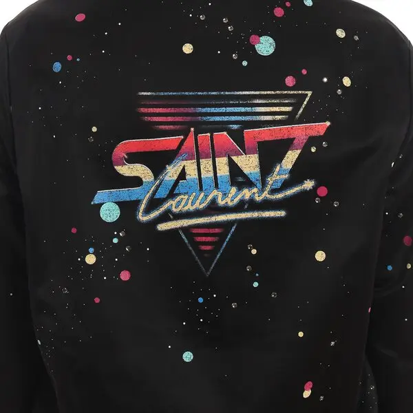Saint Laurent Logo Print Varsity Jacket